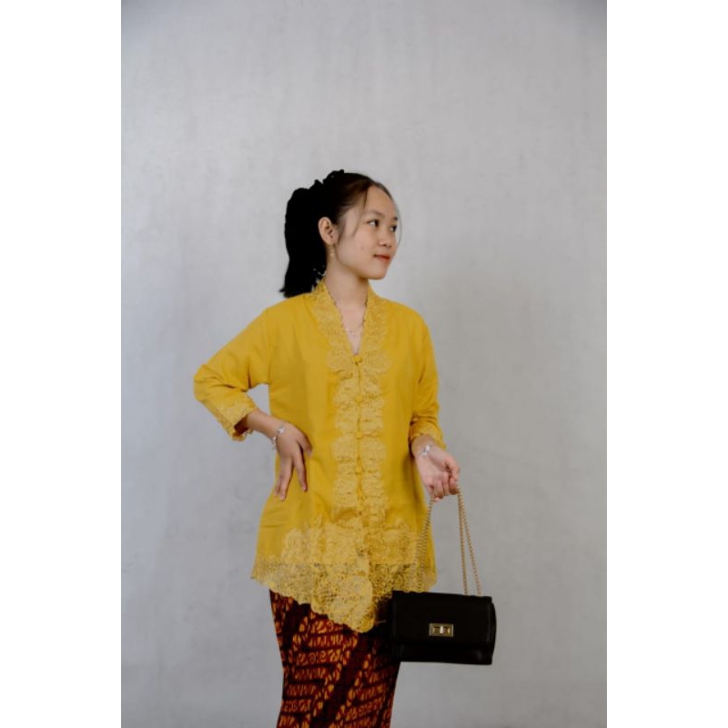 Jual Kebaya kuning emas polos | Shopee Indonesia