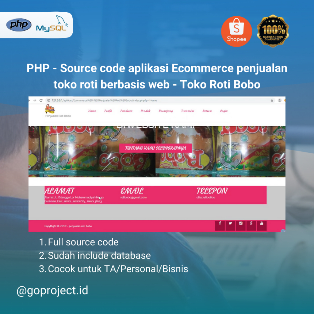 Jual PHP - Source code aplikasi Ecommerce penjualan toko roti berbasis web - Toko Roti Bobo ...