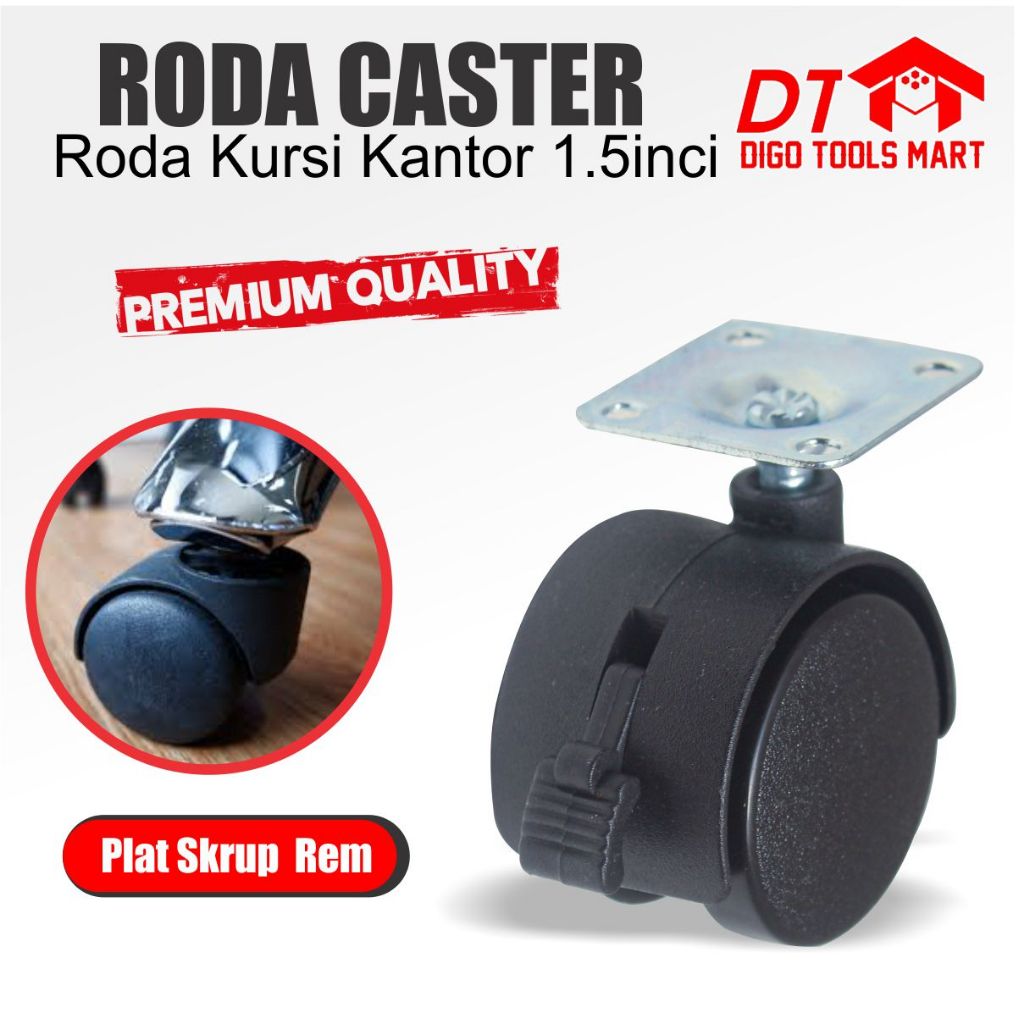 Jual Roda Caster Plat Rem Kursi Kantor 1.5 Inch Roda Kastor Kursi Rak Etalase 40mm | Shopee ...