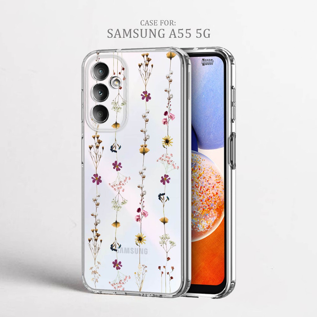 Jual CASE SAMSUNG A55 5G Motif BUNGA - Clear Case - Softcase Bening Tebal - Casing Hp Premium HD ...
