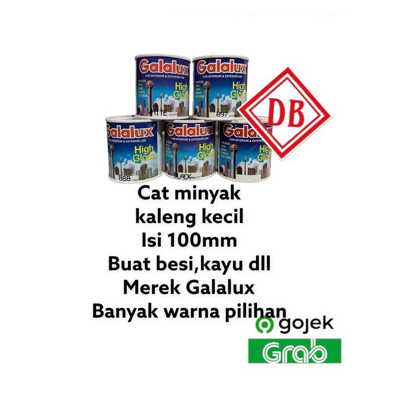 Jual DB CAT MINYAK KALENG KECIL 100cc GALALUX / CAT KAYU / CAT BESI ...