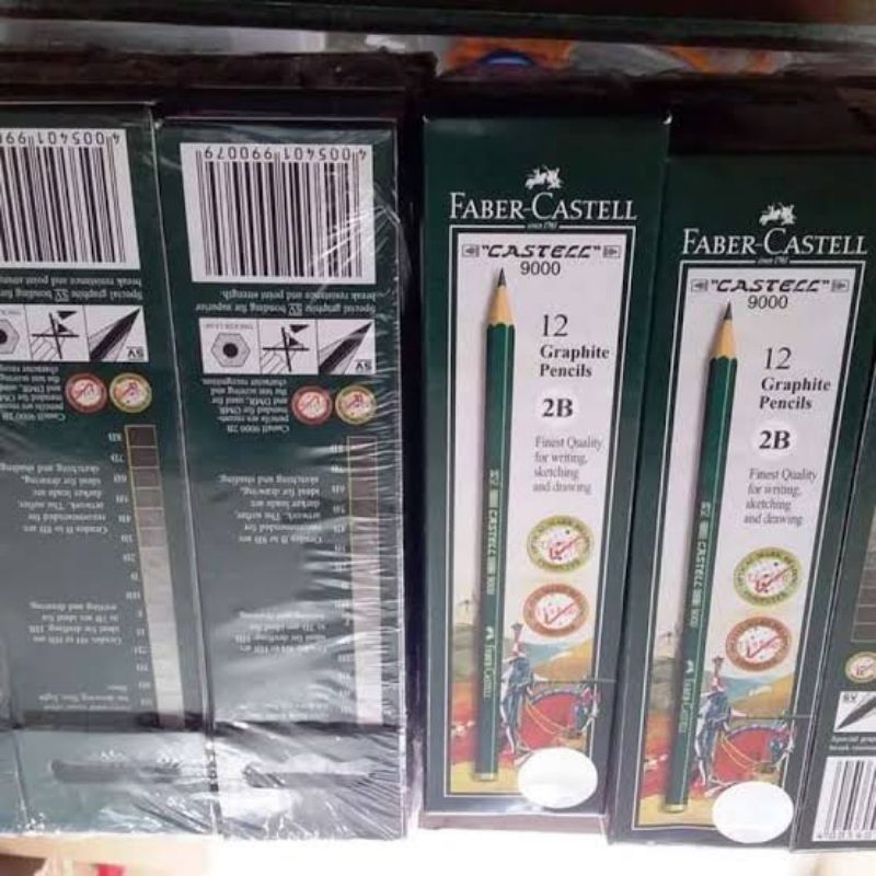 Jual pensil faber castel 2b || castel 9000 per 6 pack || Castell 9000 ...