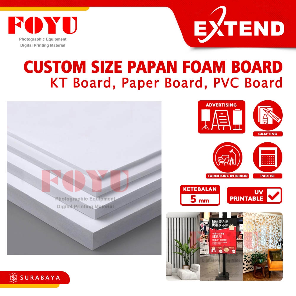 Jual Papan Poly Foam KT KD PVC Coextrusion White Putih Plastik PS Paper ...