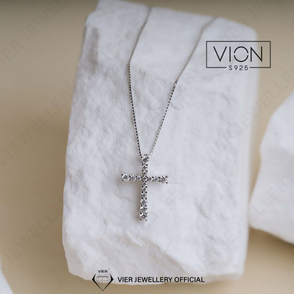 Jual Vion S925 Necklace 16076 Kalung Salib Perak Wanita, Kalung Salib ...