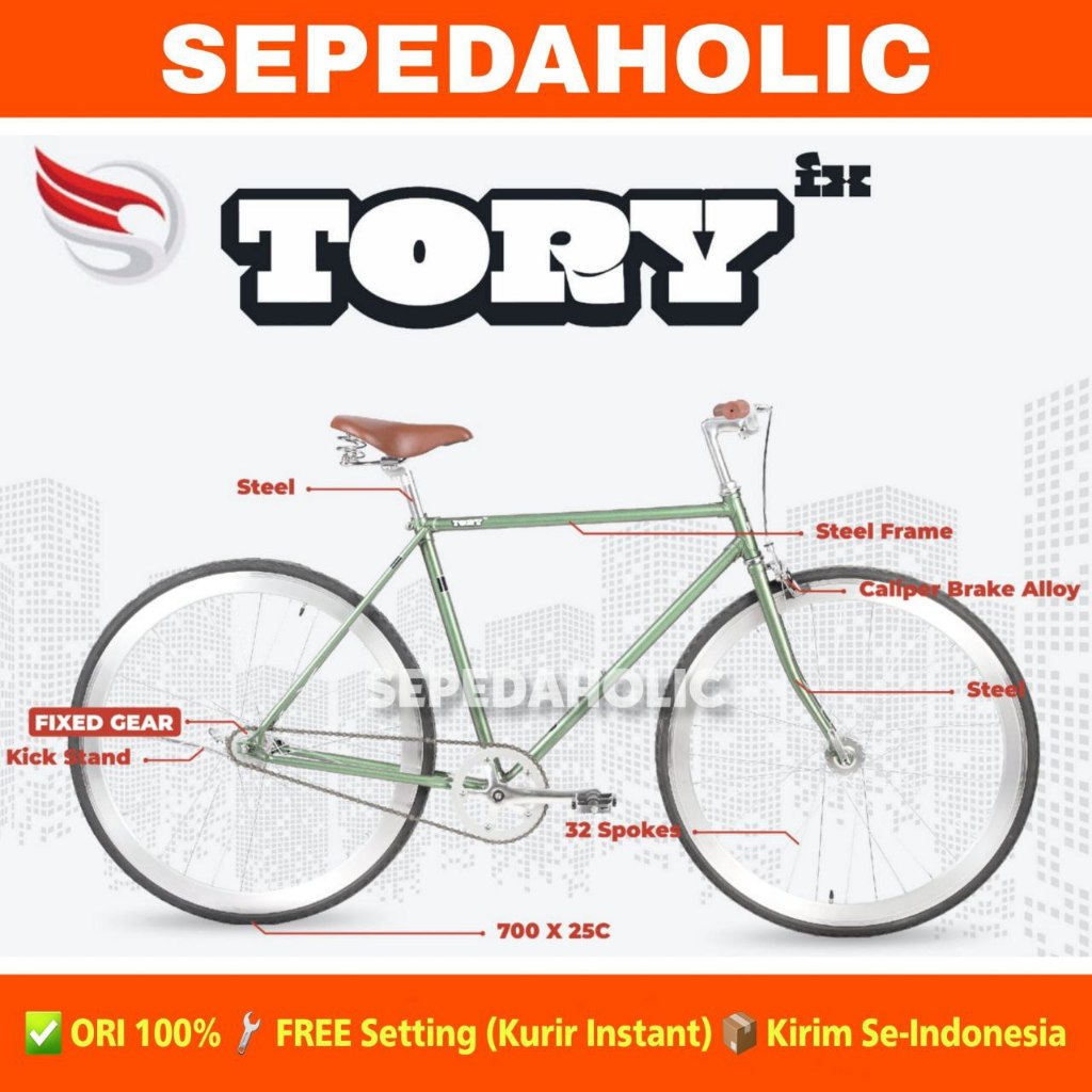 Jual Sepeda Fixie ELEMENT TORY FX / DROPBAR 700C Steel | Shopee Indonesia