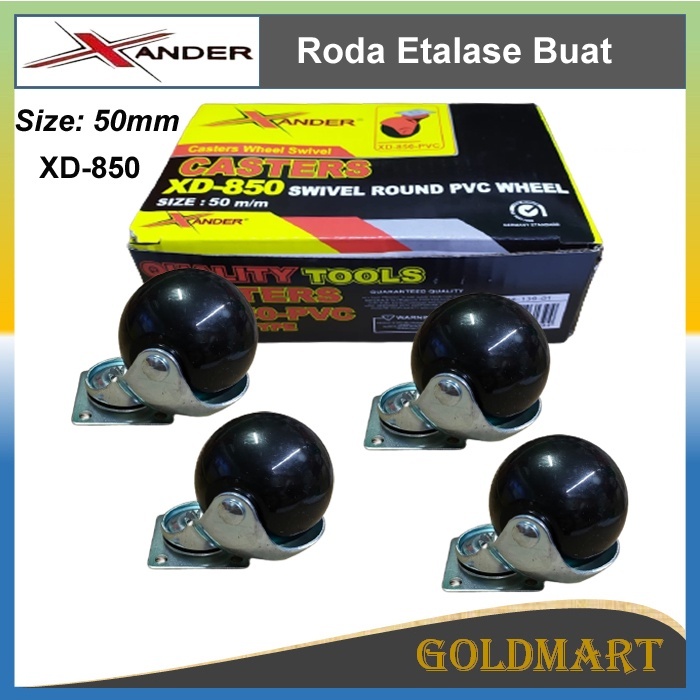 Jual Roda Bulat 2 inch 4 pcs 50mm - Xander Roda Etalase Troli Gerobak ...