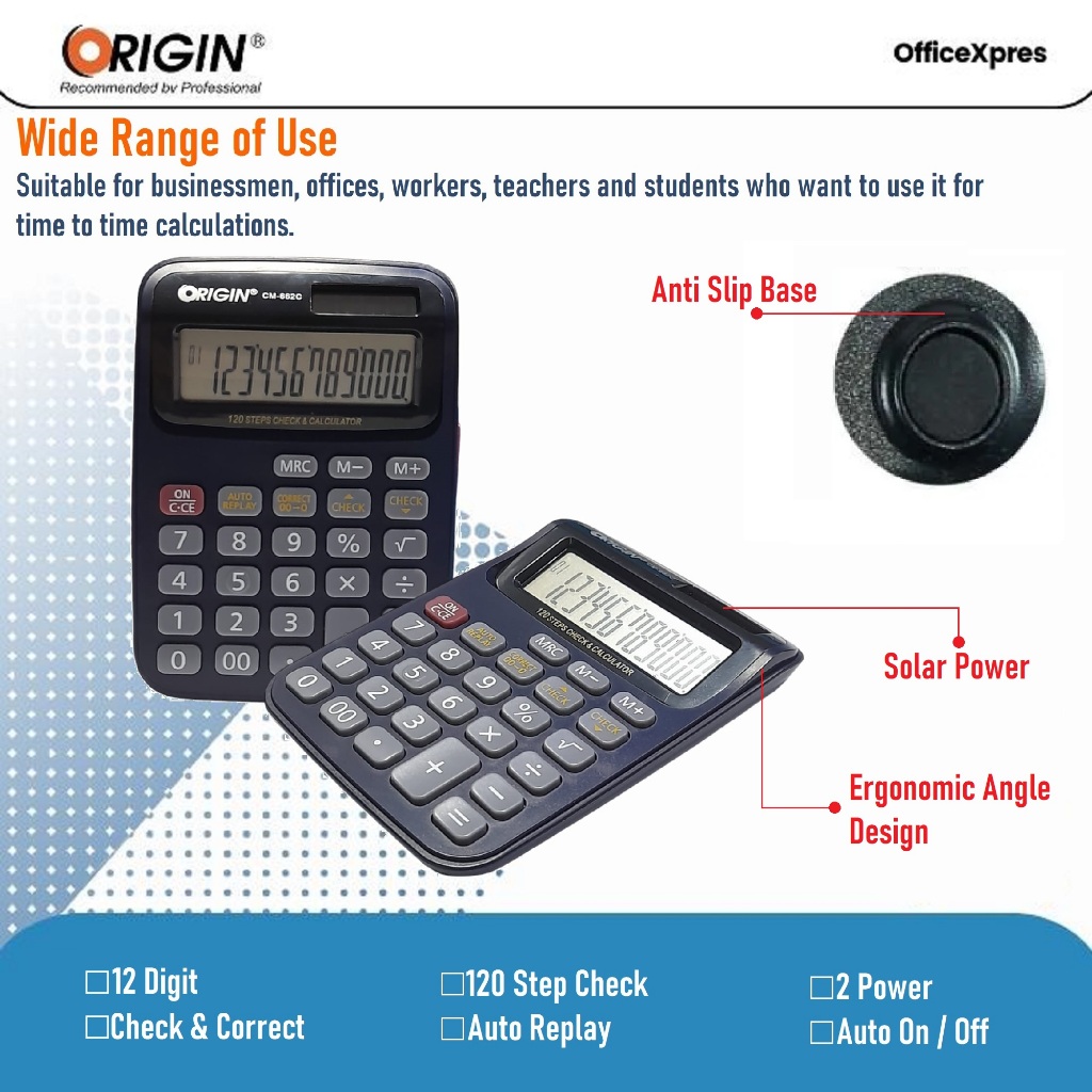 Jual Check & Correct Calculator / Kalkulator Meja CM-662C / Kalkulator ...