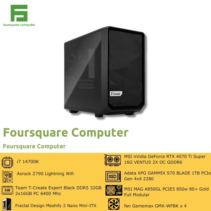 Jual PC Gaming Mini i7 14700k with RTX 4070 Ti | Ram 32GB SSD 1TB ...