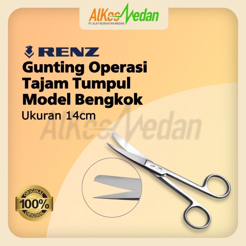 Jual GUNTING TAJAM TUMPUL BENGKOK DAN TAJAM TUMPUL LURUS RENZ 14CM ...
