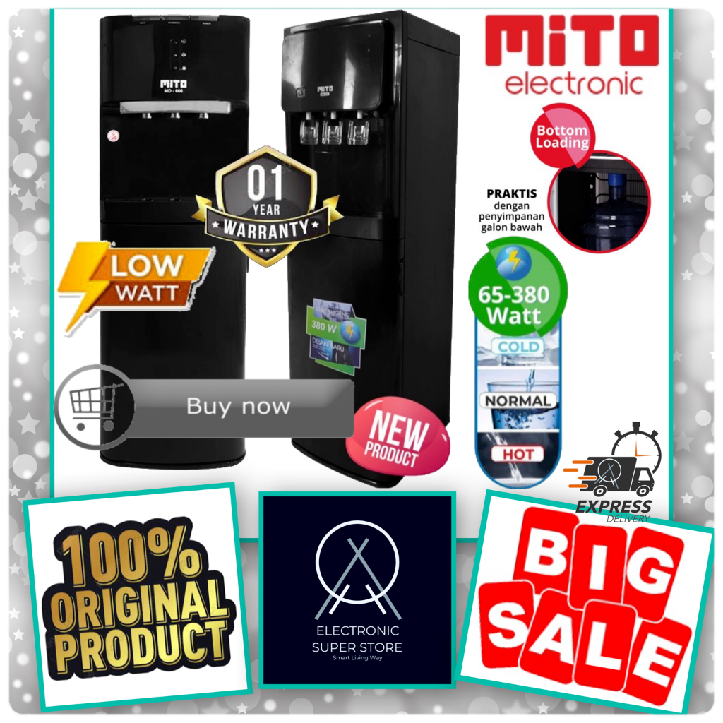 Jual DISPENSER MITO MD-666 MD777 STAINLESS STEEL TANK SUPER LOW WATT ...