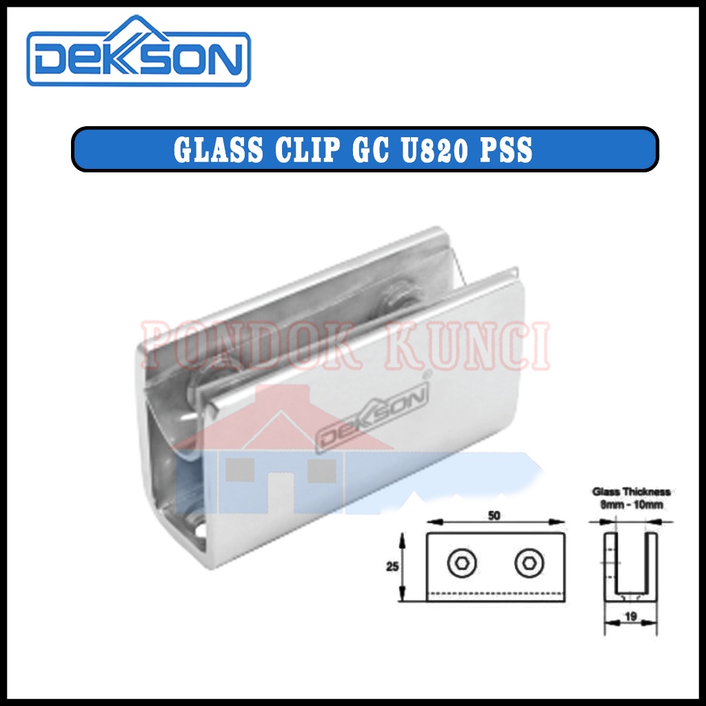 Jual Penjepit Kaca Glass Clip Dekkson U 820 Klip Kaca Glass Klip Dekson ...