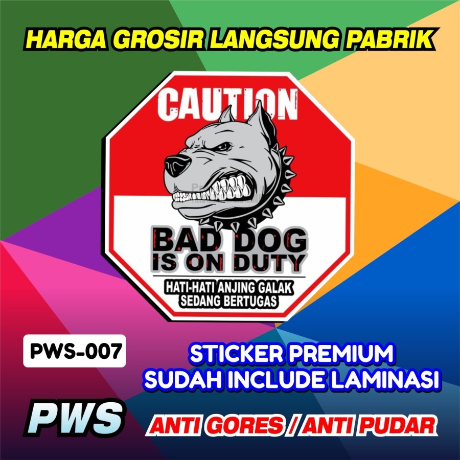 Jual Sticker 15x15 K3 Safety Sign Hati Hati Anjing Galak Sedang ...