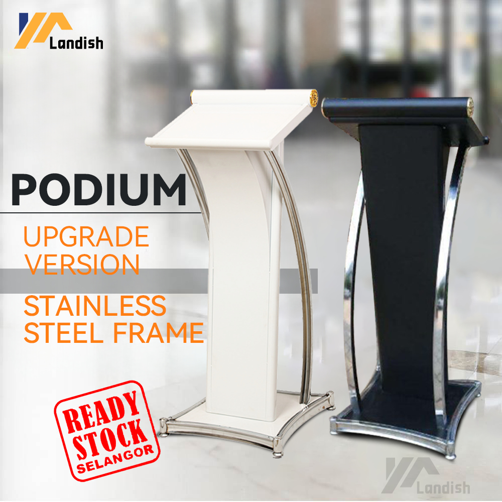 Jual ⚡Kemasan Bingkai Kayu Aman⚡Podium Minimalis Stainless Steel/Mimbar ...