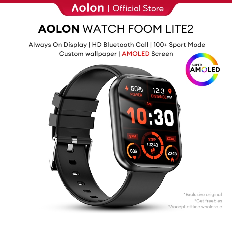 Jual Aolon Foom Lite 2 Smartwatch Amoled Screen Always On Display ...
