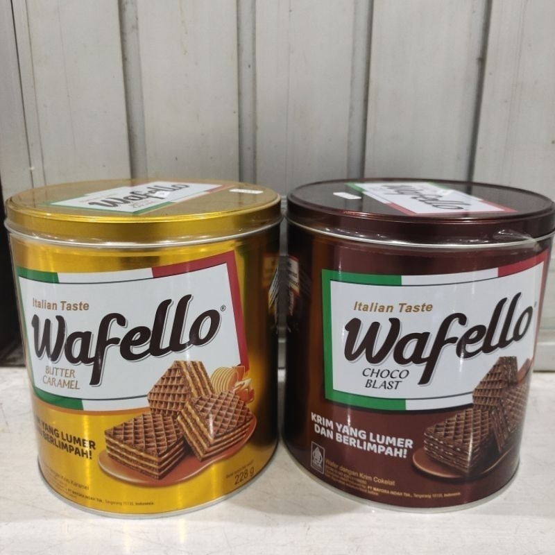 Jual Wafello Wafer Coklat Caramel Kemasan Kaleng 228gr | Shopee Indonesia