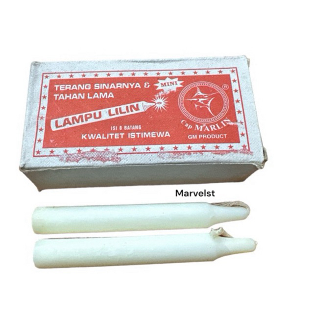 Jual LAMPU LILIN MINI CAP MARLIN LILIN PUTIH TERANG | Shopee Indonesia
