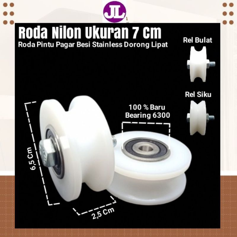 Jual Roda Pagar Nilon Tanpa Rumah Ukuran 7 cm Pintu Besi Stainless ...
