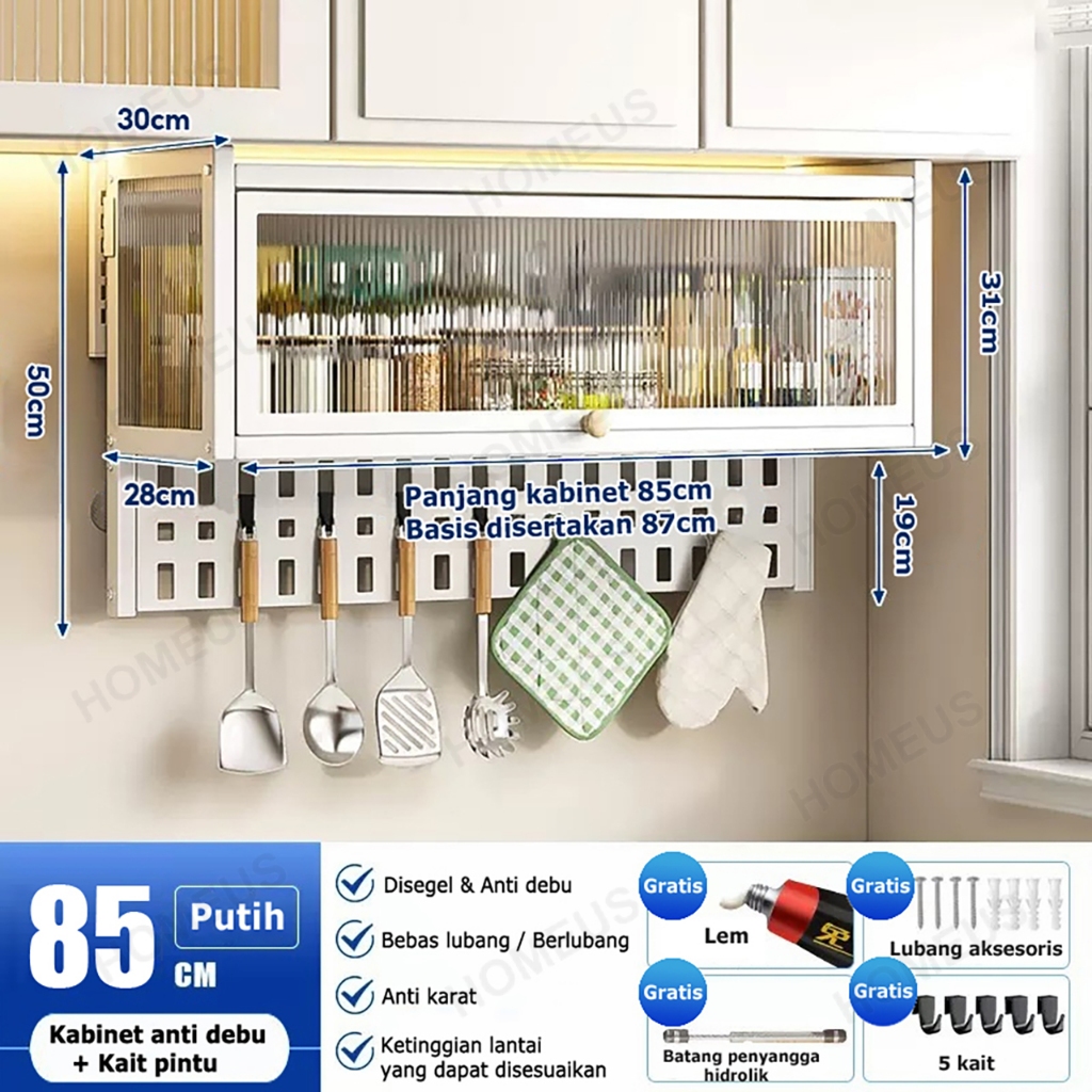 Jual Homeus Lemari Dapur Gantung Lemari Dinding Dapur Rak Gantung Dapur ...