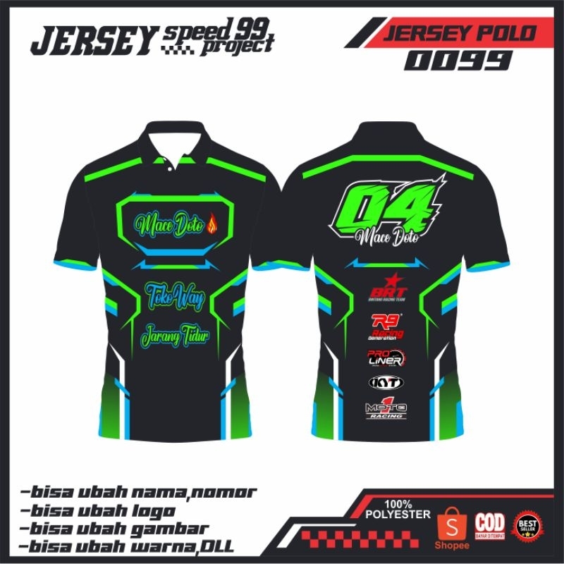Jual Jersey costom polo shirt racing balap bisa satuan full printing ...