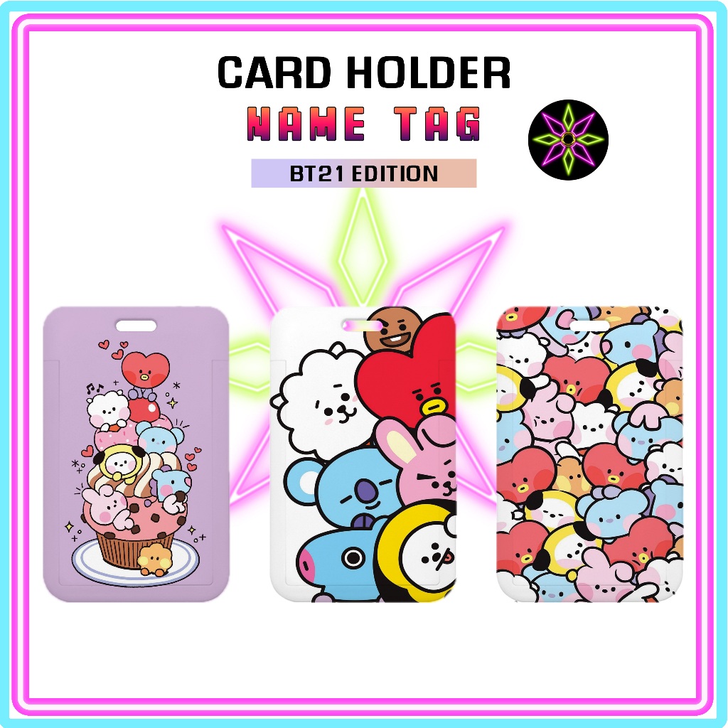 Jual Hikari Print ID Card Holder BT21 Edition Nametag Tanpa Tali Card ...