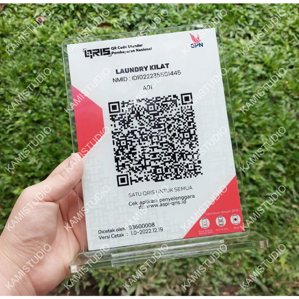 Jual QRIS code standee BCA / KRIS sign standee/ table sign / kado ...