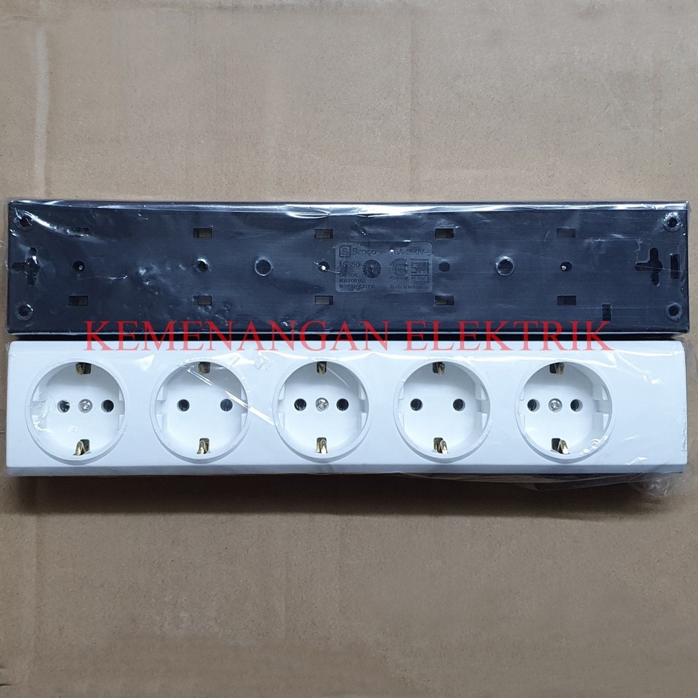 Jual Miliki BROCO STOP KONTAK TERMINAL 5 LUBANG PUTIH 1535 NCP COLOKAN LISTRIK 5 LOBANG BJC ...