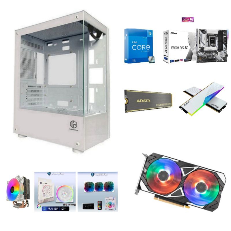Jual Rakitan PC Gaming / Rendering Intel Core i5 12400F Gen 12 LGA 1700 RAM DDR5 16GB VGA RTX ...