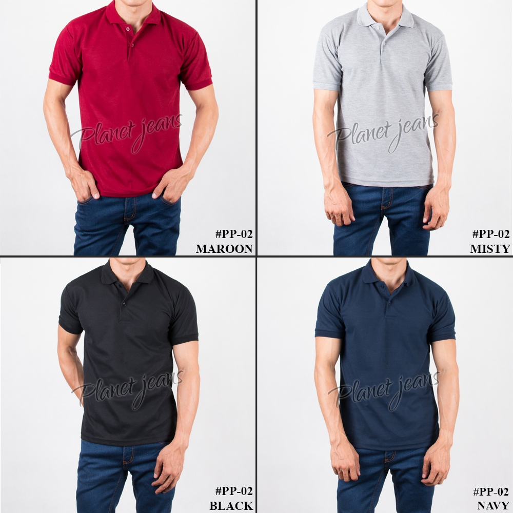 Jual Kaos Polo Shirt Polos - Kaos Kerah Navy Hitam Putih PP02 | Shopee Indonesia