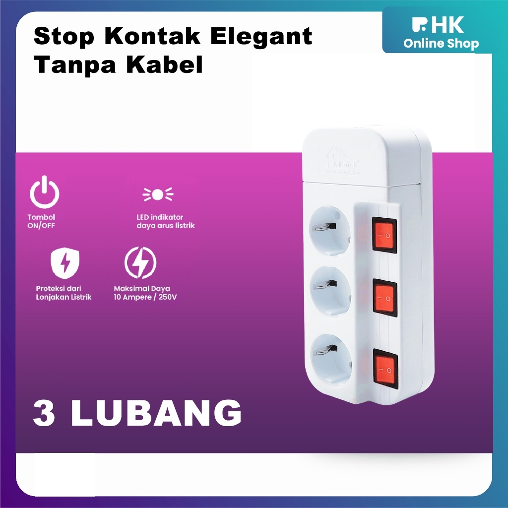 Jual Stop Kontak Kabel Switch 3/4/5 Lubang 3/5/10 Meter SNI Saklar On ...