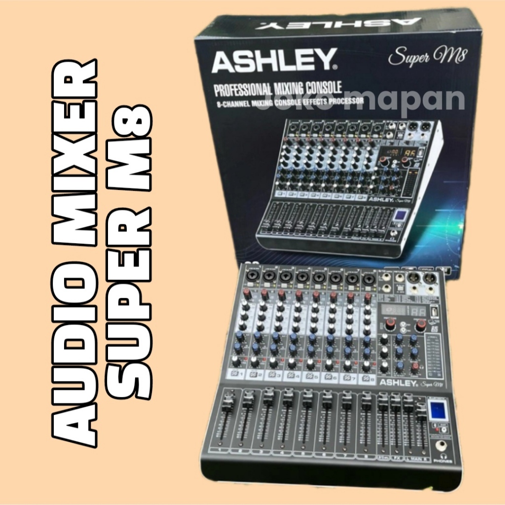 Jual Audio mixer super m8 ashley mixer 8 channel usb bluetooth original ...