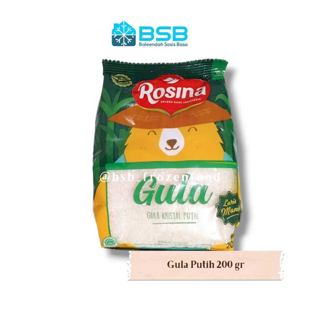 Jual Gula Kristal Putih Gula Putih Rosina 200 gram / 500gr | Shopee ...