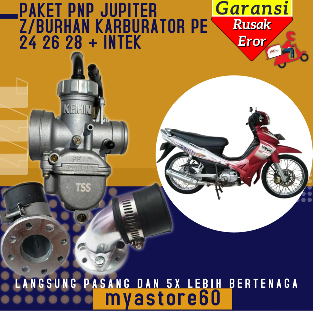 Jual Paket PNP Jupiter Z/Burhan Langsung Pasang!!! Karburator Karbu KEIHIN PE 24 PE 26 PE 28 ...