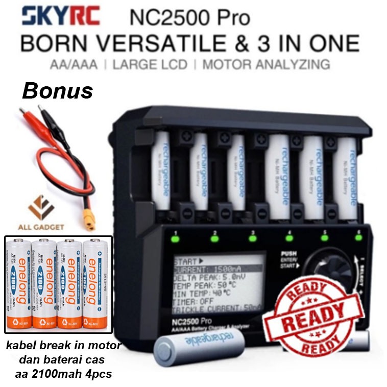 Jual SkyRC NC2500 Pro Charger Baterai 6 Slot AA AAA Motor Run Build in ...