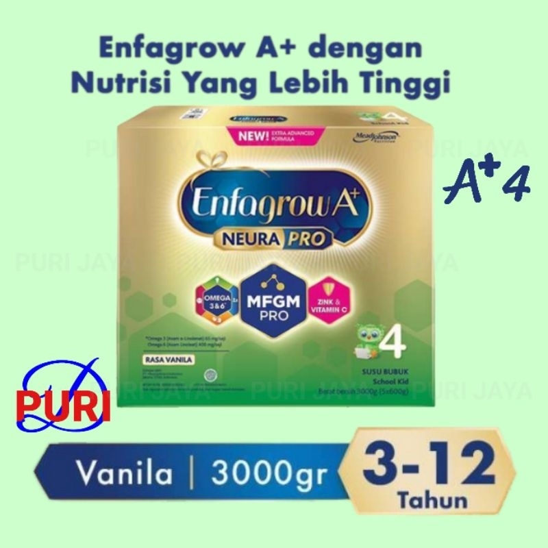 Jual Enfagrow A 4 3000gr Vanila Susu Enfa A+ 4 3000 gram gr g | Shopee ...
