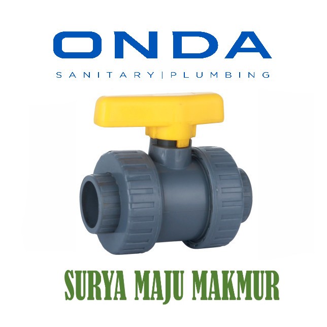 Jual STOP KRAN WATER MUR ONDA PVCBV WM 1/2" 3/4" 1" inch PVC Ball Valve ...