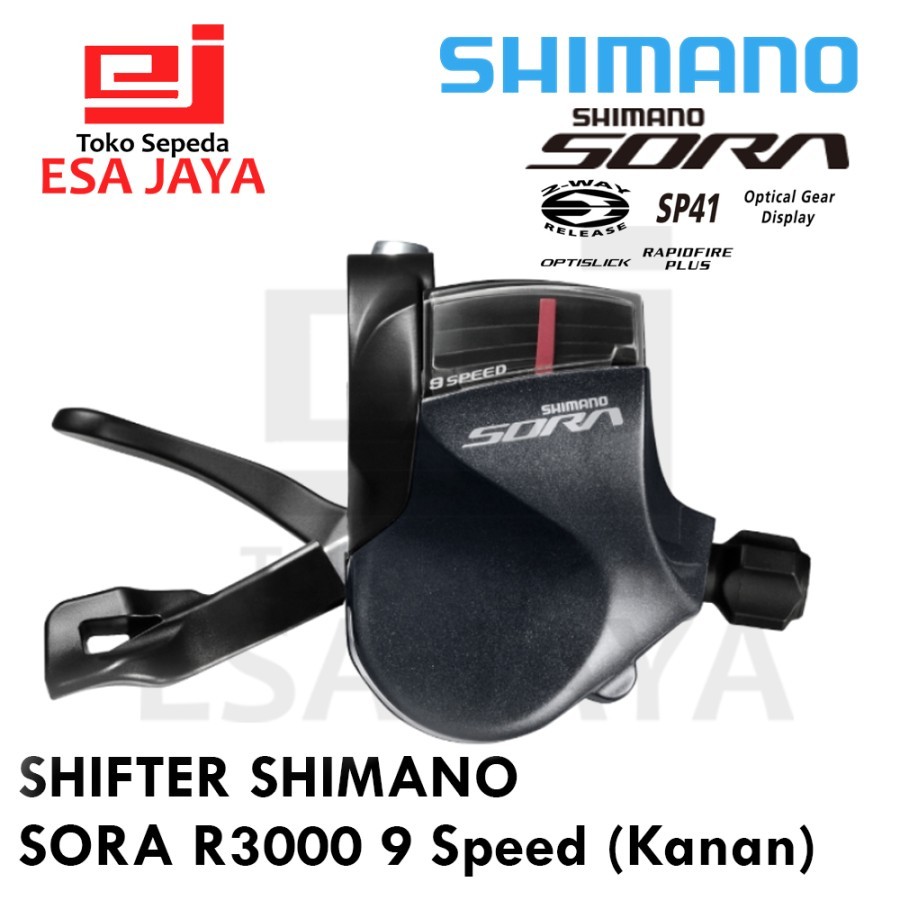 Jual Shifter Shimano 9 Speed Sora SL - R3000 Flat Bar Road Kanan 9sp ...