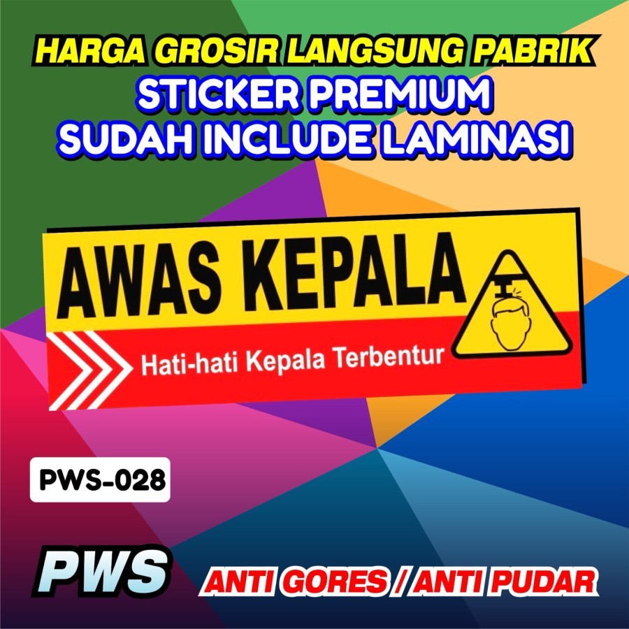 Jual Stiker Awas Kepala Terbentur Peringatan / Sticker Safety Sign ... Jual Stiker Awas Kepala Terbentur Peringatan / Sticker Safety Sign ...