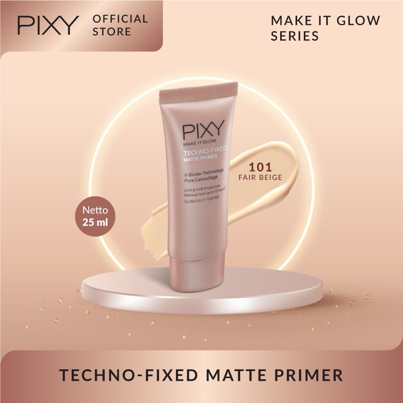 Jual PIXY MATTE TECHNO FIXED MATTE PRIMER 101 FAIR BEIGE 25ml | Shopee Indonesia
