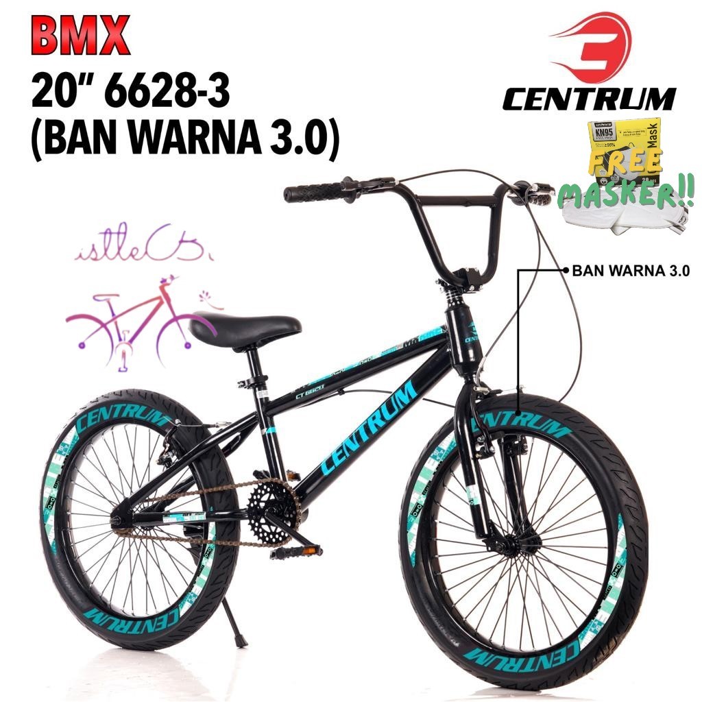 Jual (BONUS POMPA)Sepeda Bmx Centrum CT6628-3 Bmx Anak 20 x 3.0 Fat Tire Ban Warna | Shopee ...