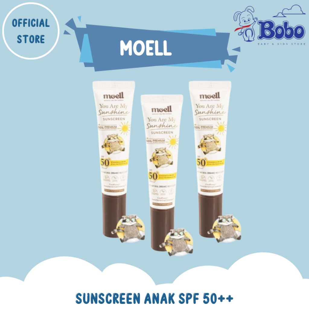 Jual Moell Physical Sunscreen Anak & Bayi SPF 50+ (PA++++) 30 gr ...