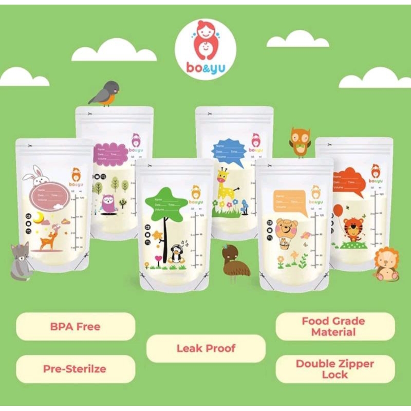 Jual Kantong Asi 120ml-30 pcs Bo&yu crown /susu bayi/ breast milk ...