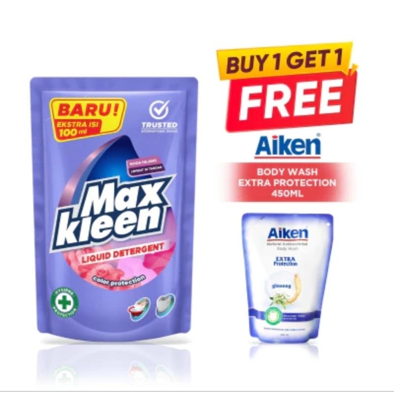 Jual Maxkleen Liquid Detergent Antibacterial Agent 700ml Buy 1 Get 1 ...