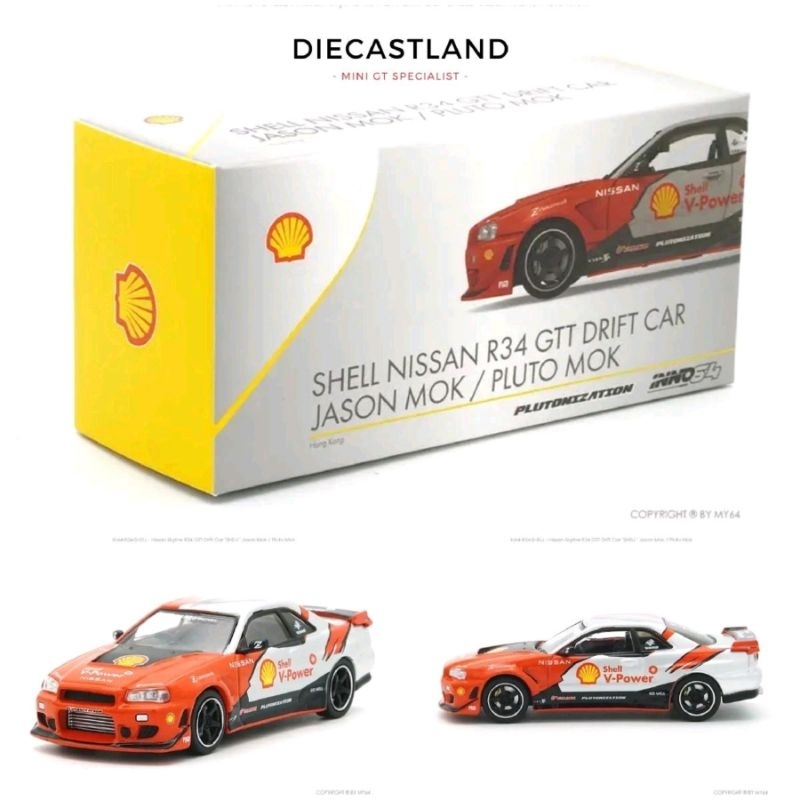 Jual INNO64 Nissan Skyline GT-T Drift Car R34 "Shell" IN64-R34-SHELL ...