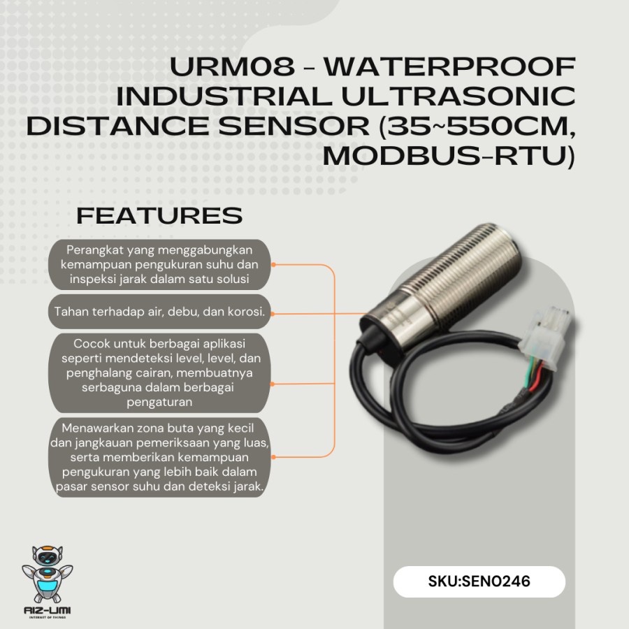 Jual DFRobot URM08 RS485 Ultrasonic Ranging Sensor ( Jarak 35~550cm) | Shopee Indonesia