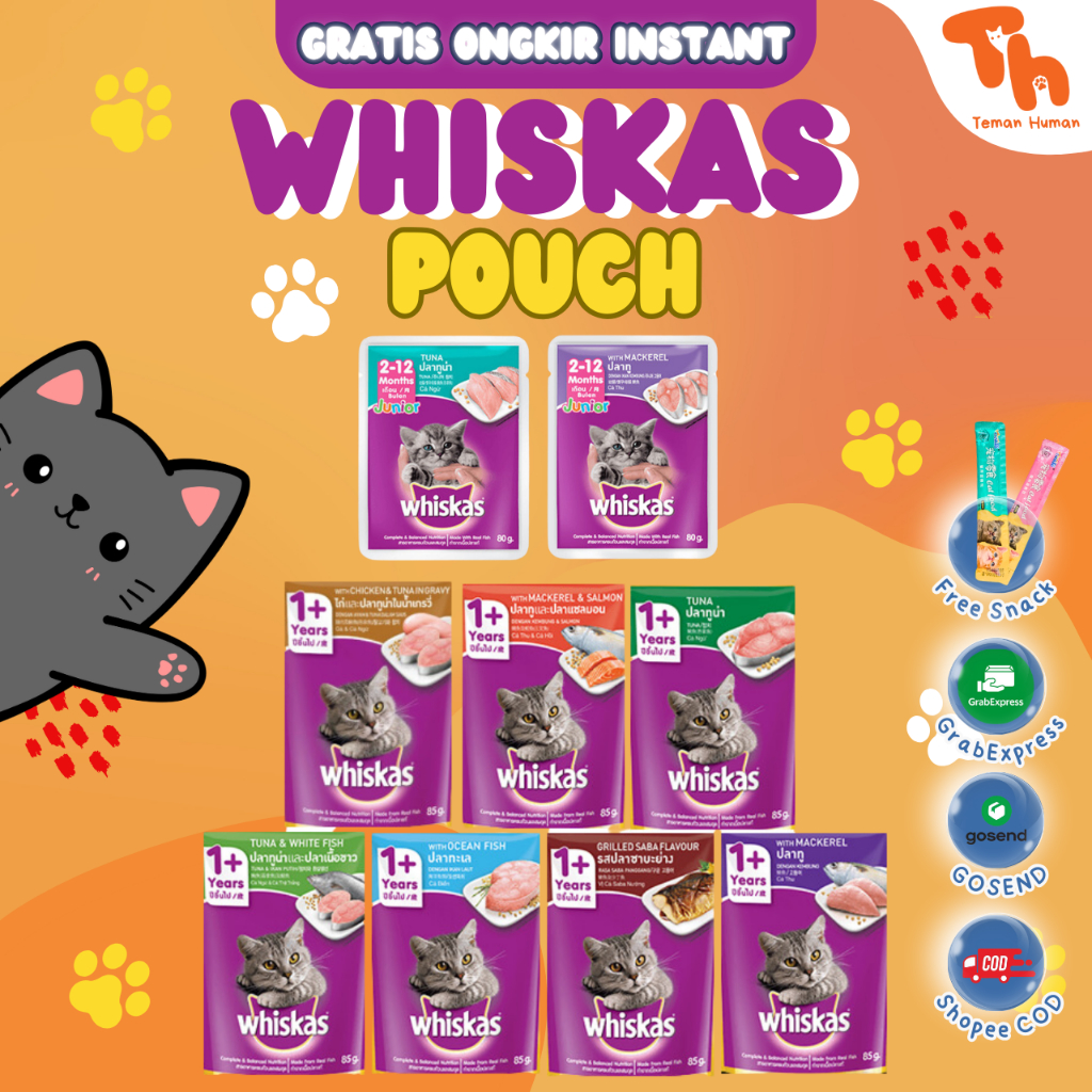 Jual Whiskas Adult Dewasa dan Kitten Pouch 80gr makanan basah kucing ...