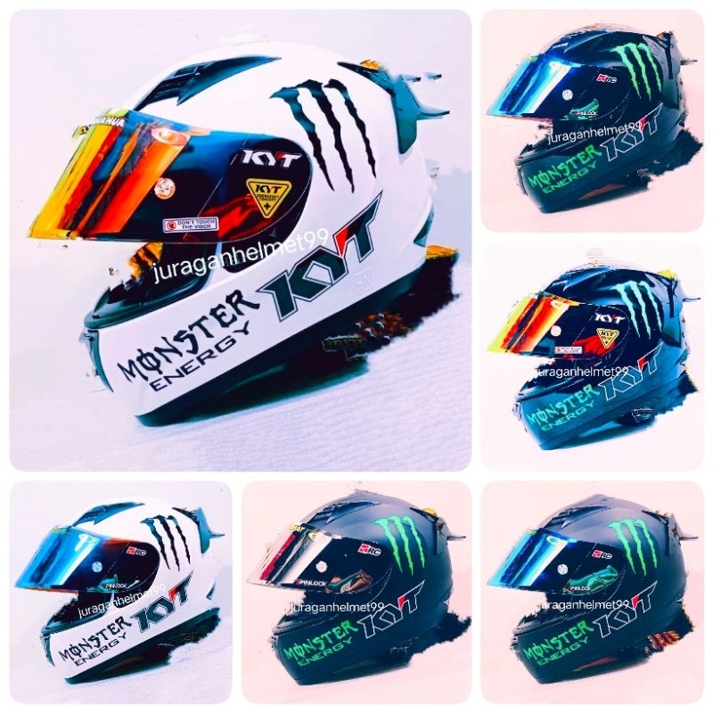 Jual Helm Full face KYT R10 Paket Ganteng Monster Energy | Shopee Indonesia