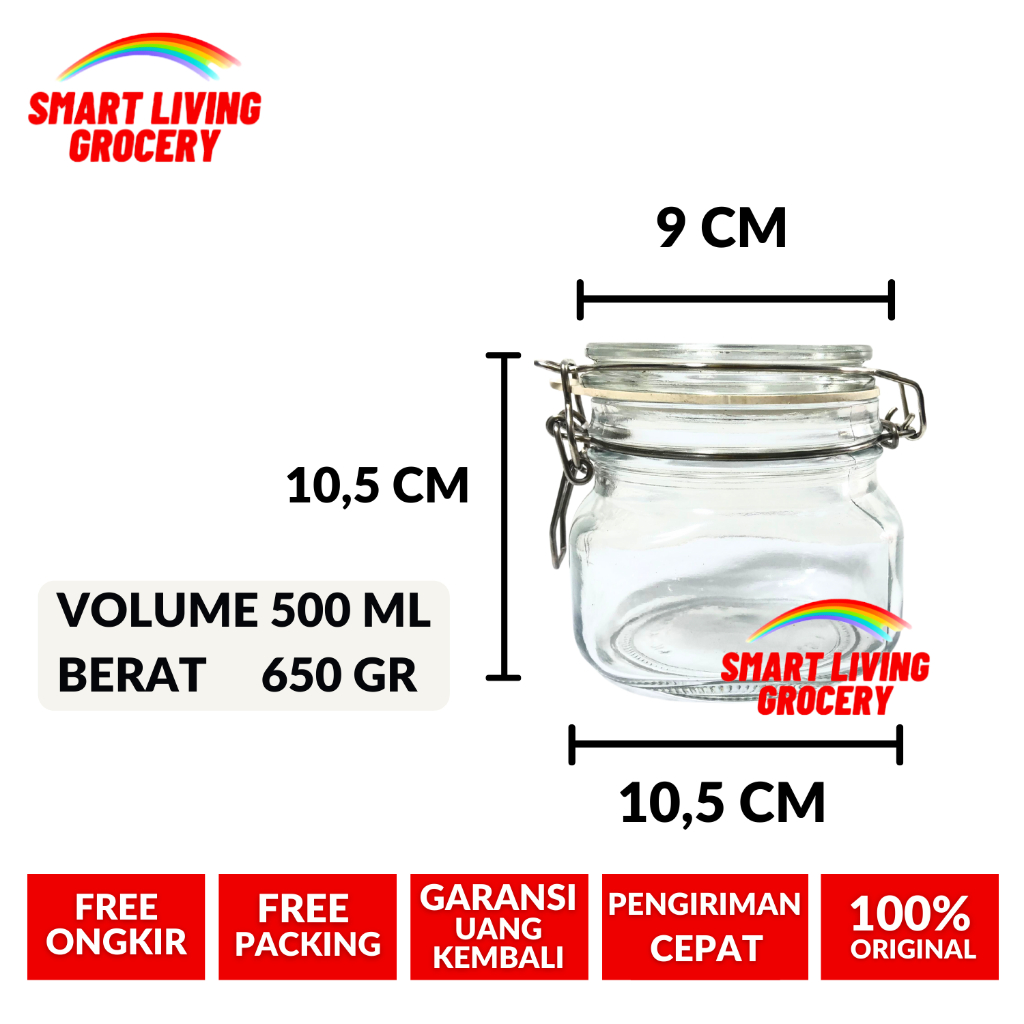 Jual TOPLES KACA KEDAP UDARA 2 LITER TOPLES BOTOL JAR TEMPAT WADAH ...