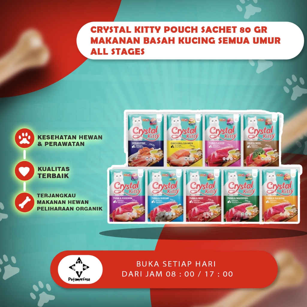 Jual CRYSTAL KITTY Pouch Sachet 80 Gr Makanan Basah Kucing Semua Umur ...