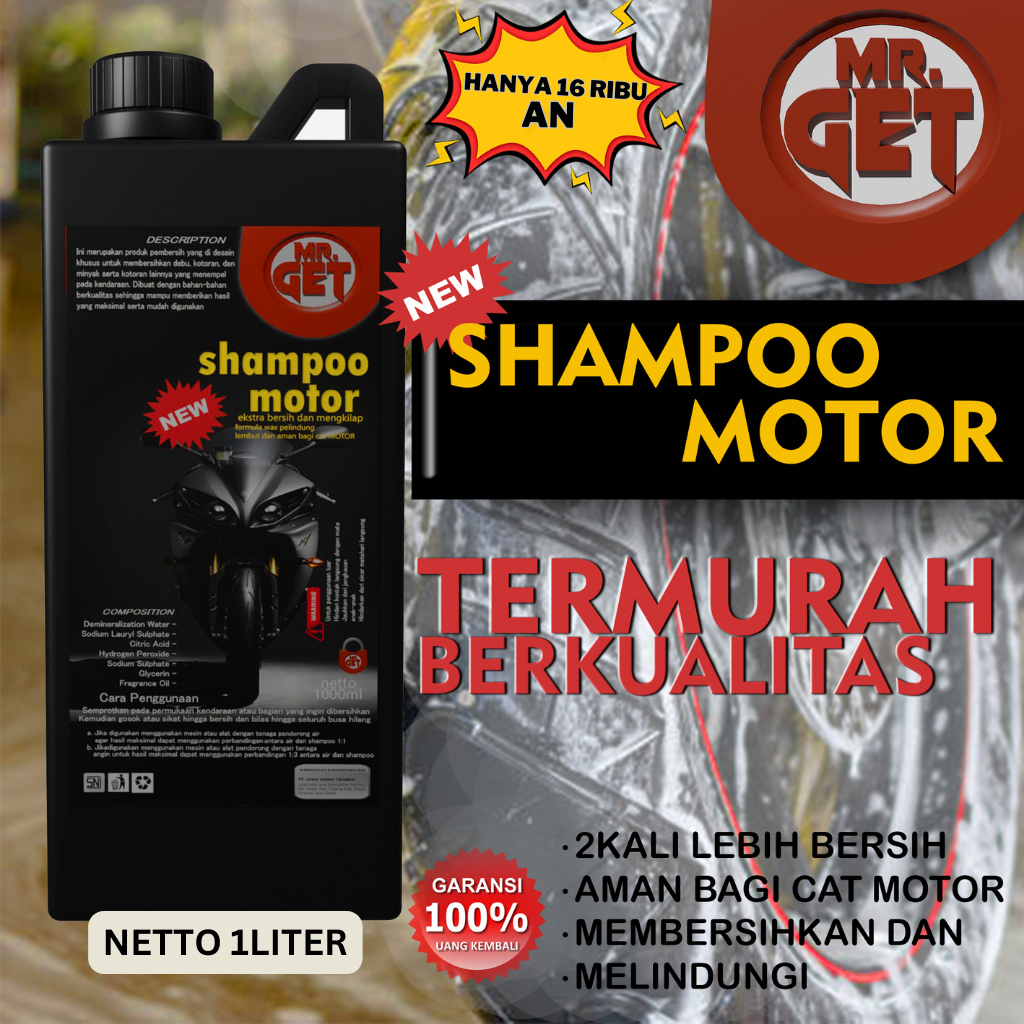 Jual Shampoo Motor Isi 1liter Snow Wash & Wax Pembersih Kendaraan Sabun ...