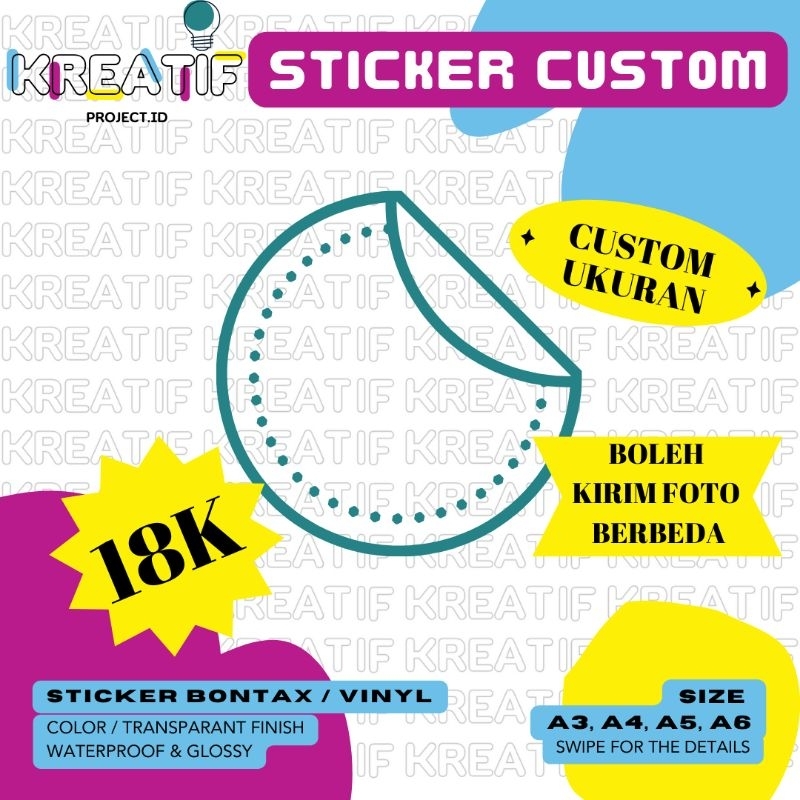 Jual CETAK STIKER CUSTOM BONTAX / VINYL A3+ [18K] WATERPROOF CUSTOM ...